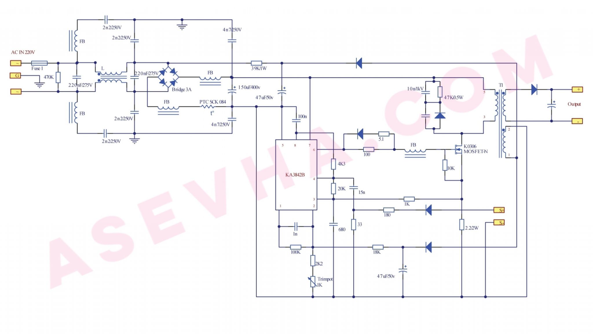 Skema Switching SMPS LG CRT Monitor 15 Inchi - Tutorial, Elektronika & Hoby