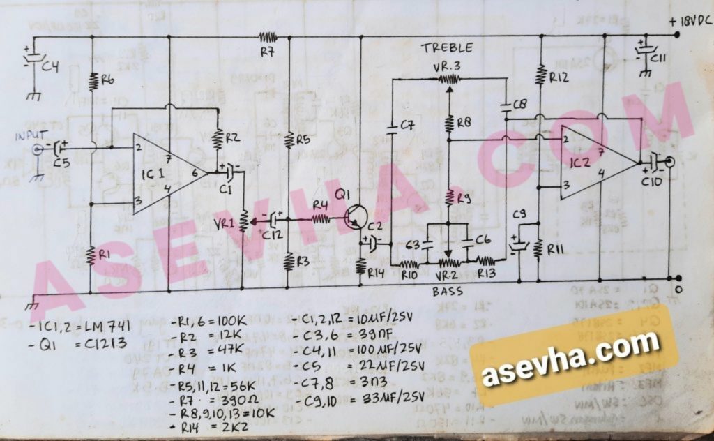 Skema Audio Mixer dengan IC LM 741 - Tutorial, Elektronika & Hoby